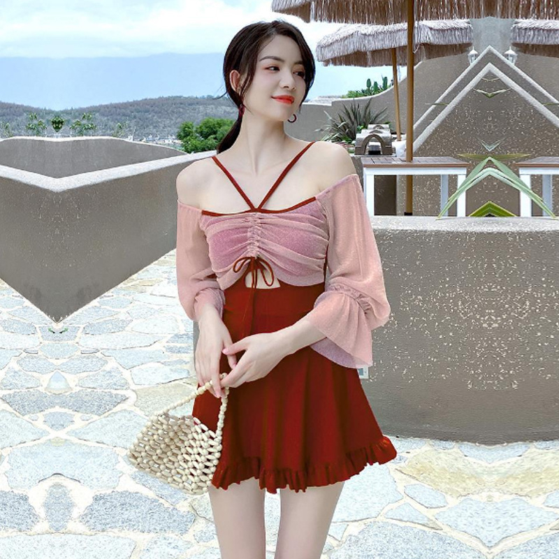 2023 Summer new swimwear swimsuit Korean conservative ins fashion cute ...