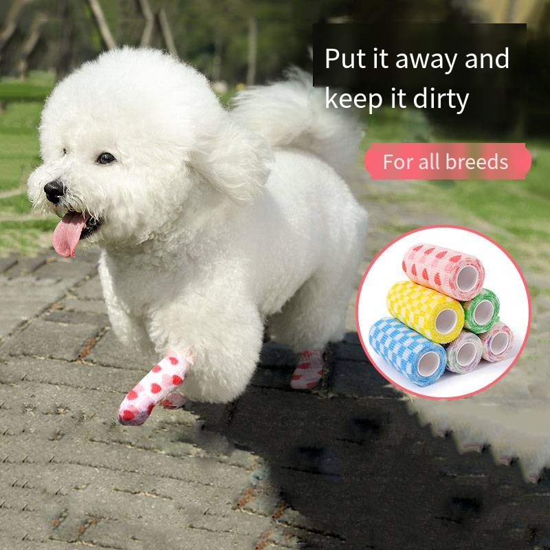 Pet Shoe Foot Wraps Dog Cat Foot Cover Dog Paws Protector Self adhesive ...