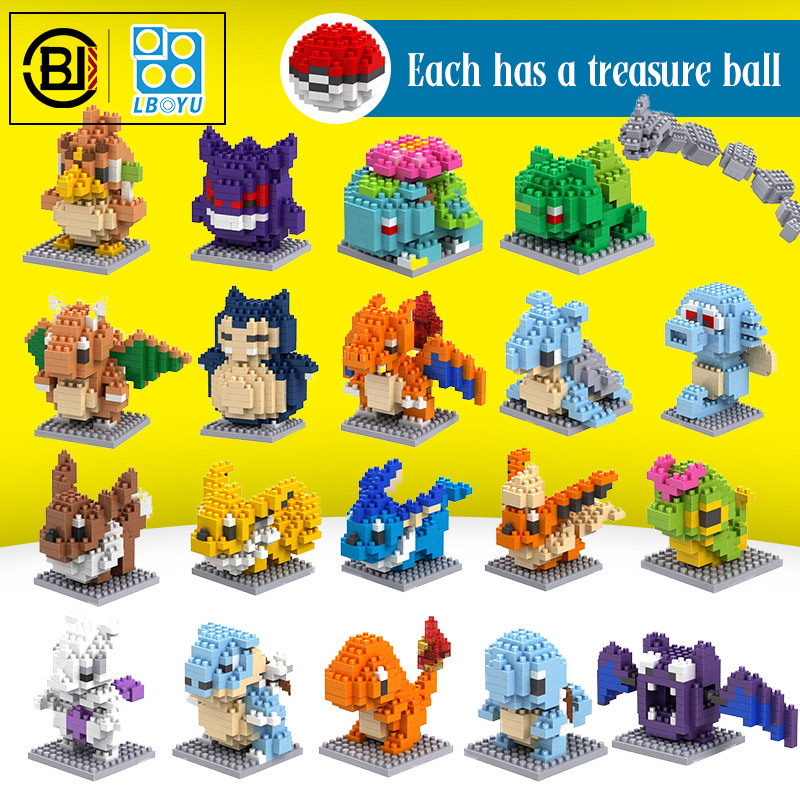 Animated Pokemon building blocks set particles, hands on to build their ...