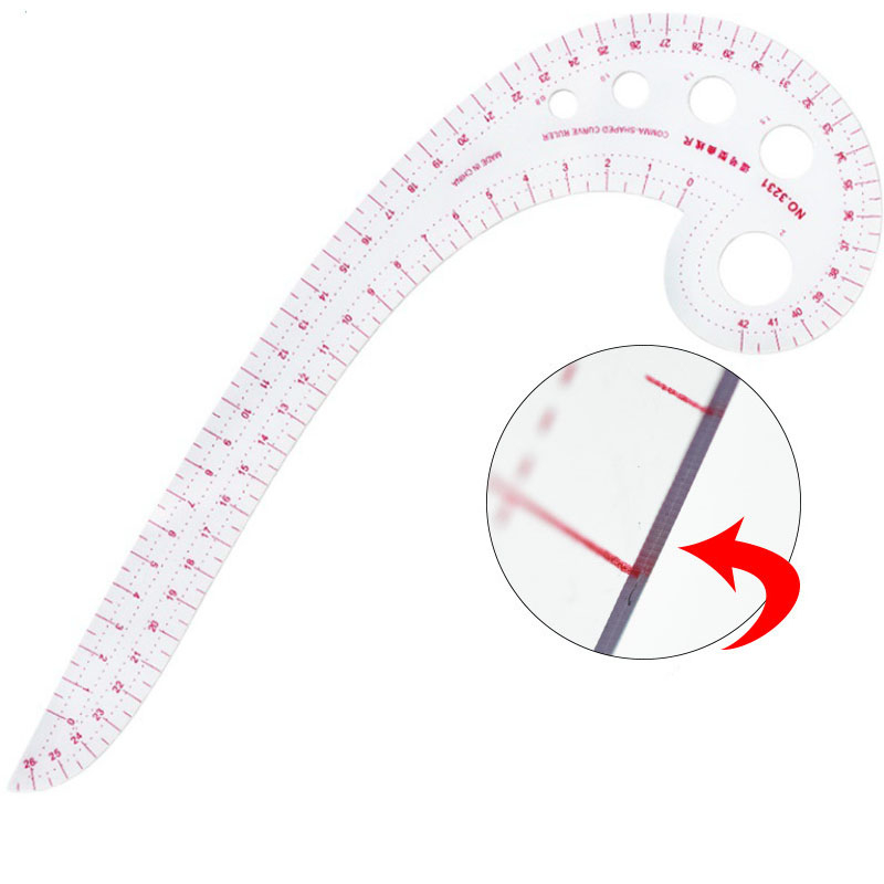 Plastic Transparent Tailor French Curve Sewing Pattern Comma Ruler ...