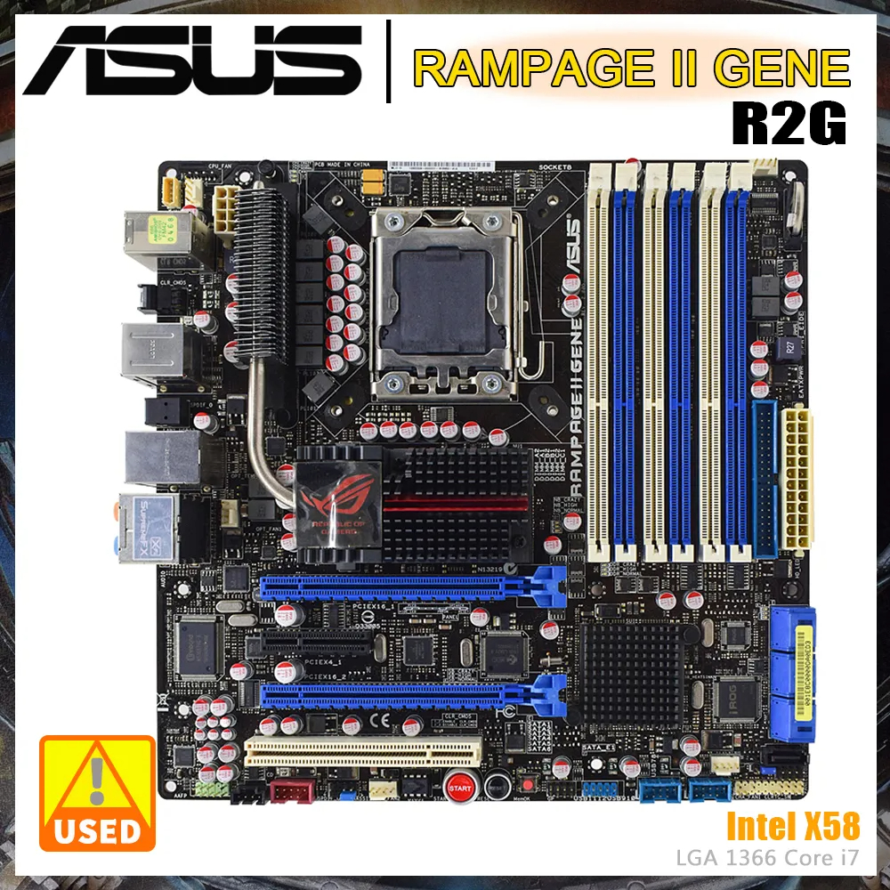 ASUS Rampage II Gene motherboard Intel X58 LGA 1366 Nehalem Bloomfield ...