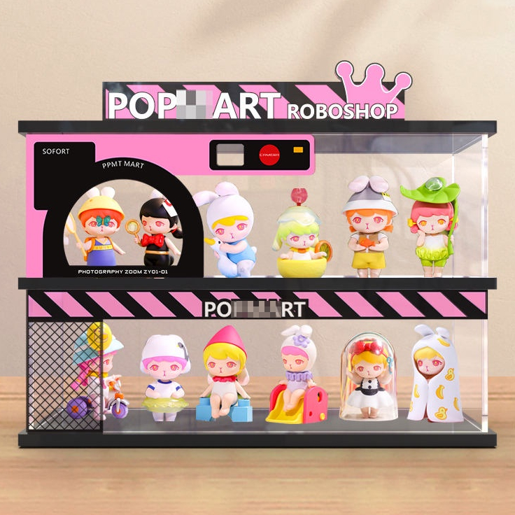 Popmart Display Box Figurine Dust-Proof Display Case Blind Box Lego Toy ...