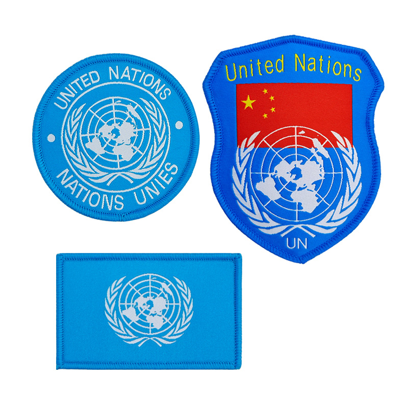 United Nations Flag Patch Woven Mark Velcro Sticker Tactical Morale ...