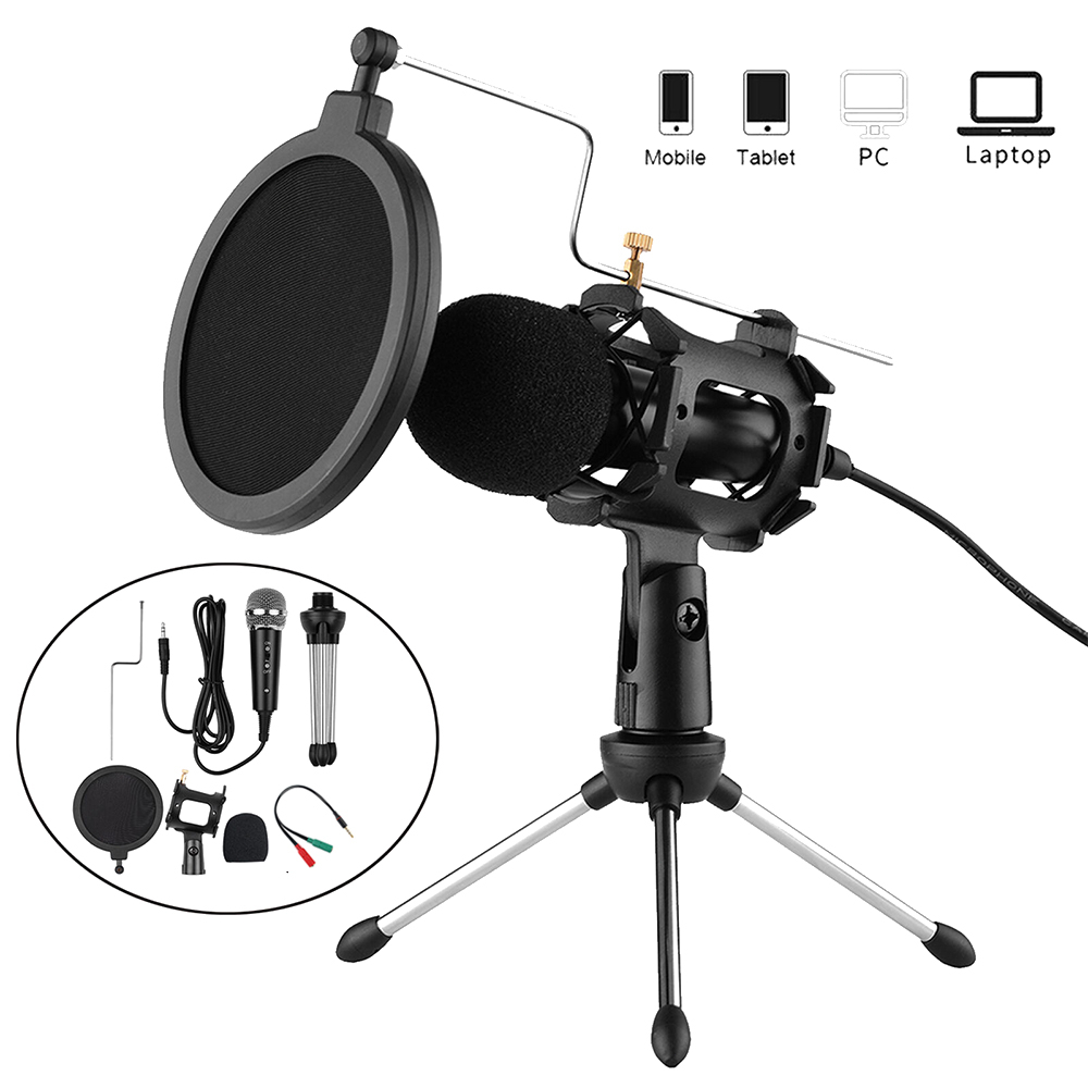 Condenser Microphone Mic Kit Broadcasting Studio Recording for PC ...
