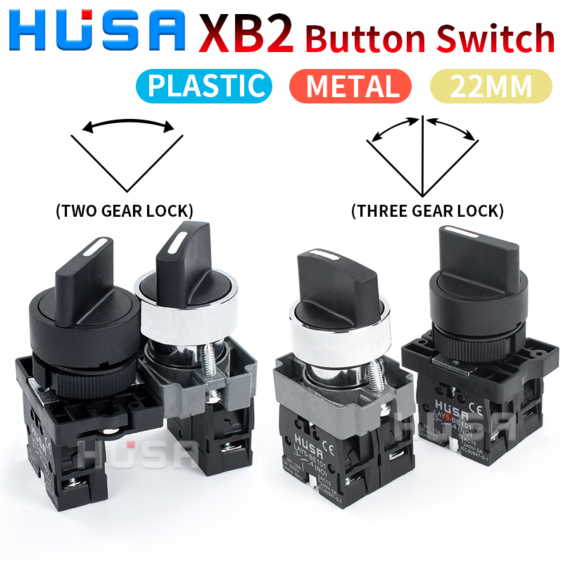 XB2 Knob Button switch self reset 22mm start 1NO Momentary Push Button ...