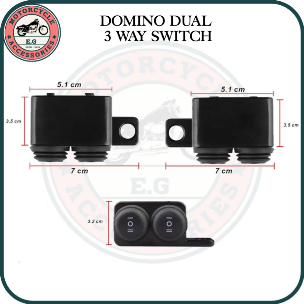 DOMINO DUO 3 WAY SWITCH MINI DRIVING LIGHT TRI SWITCH UNIVERSAL - GCSUN ...