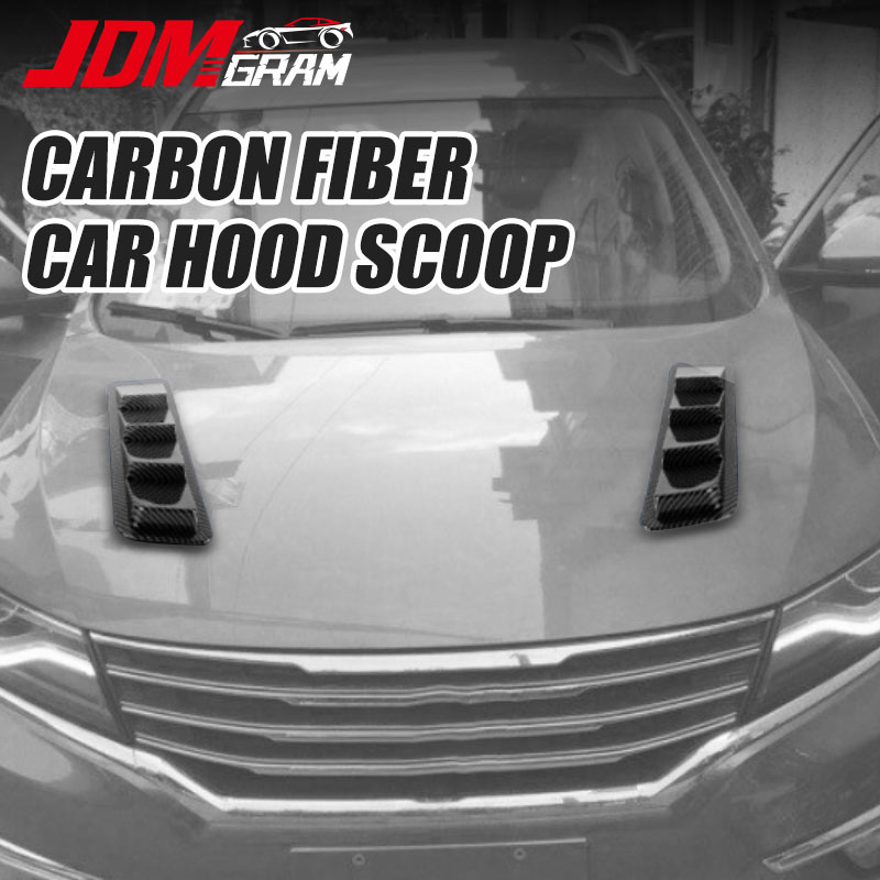 JDMGRAM Carbon Fiber Car Engine Hood Scoop Universal Paste Waterproof ...