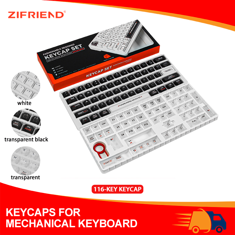 ZIFRIEND 116 Keys Flashback Keycap MDA Height PC Keycap Mechanical ...