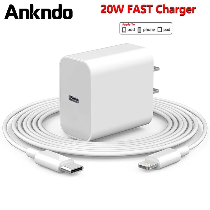 Ankndo AK5430 USB-C PD 20W Charger Adapter Charging Cable for i-Phone ...