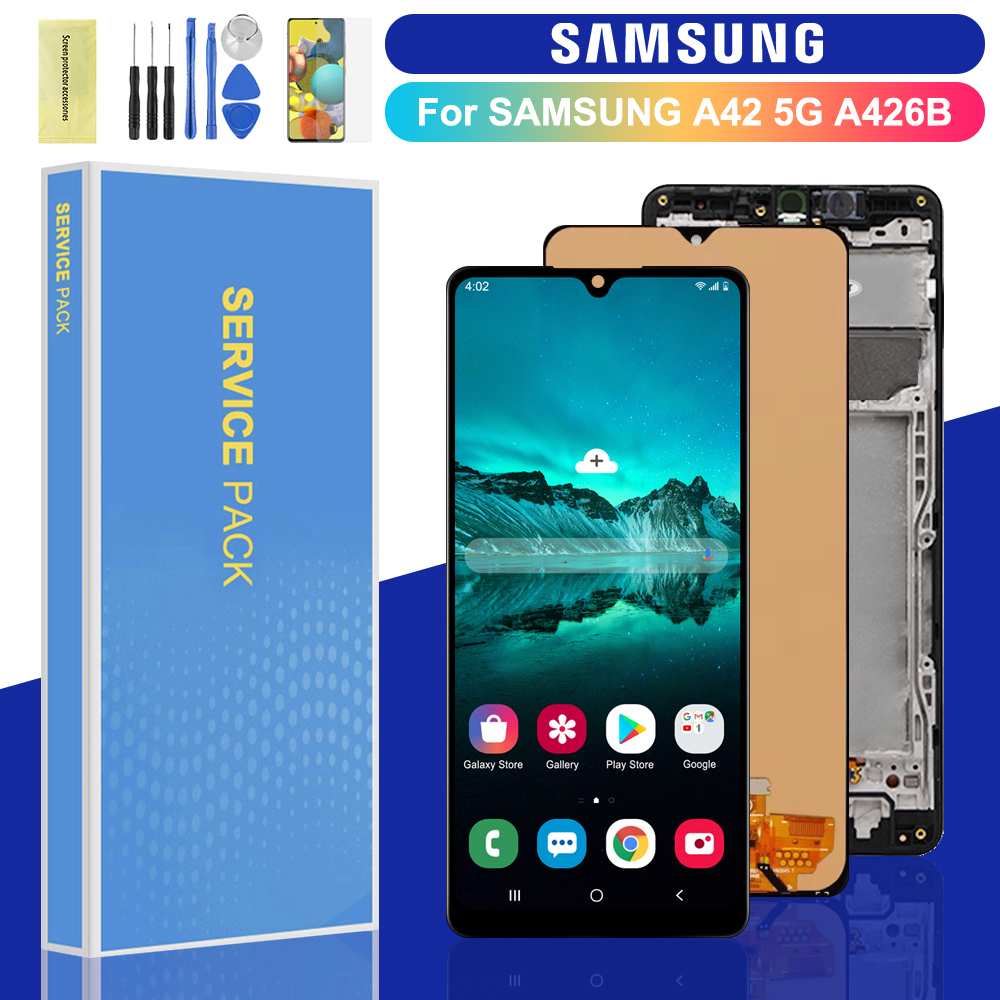 AAA+ Quality For Samsung A42 5G A426 LCD With Frame A426B SM-A426B Display Screen Digitizer ...