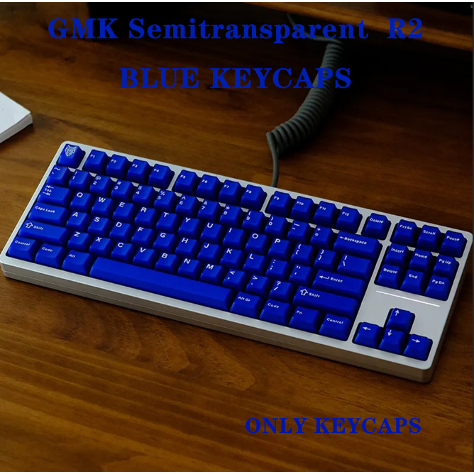 GMK Keycap PYGA Semitransparent R2 Blue Keycaps Cherry Profile DOUBLE ...