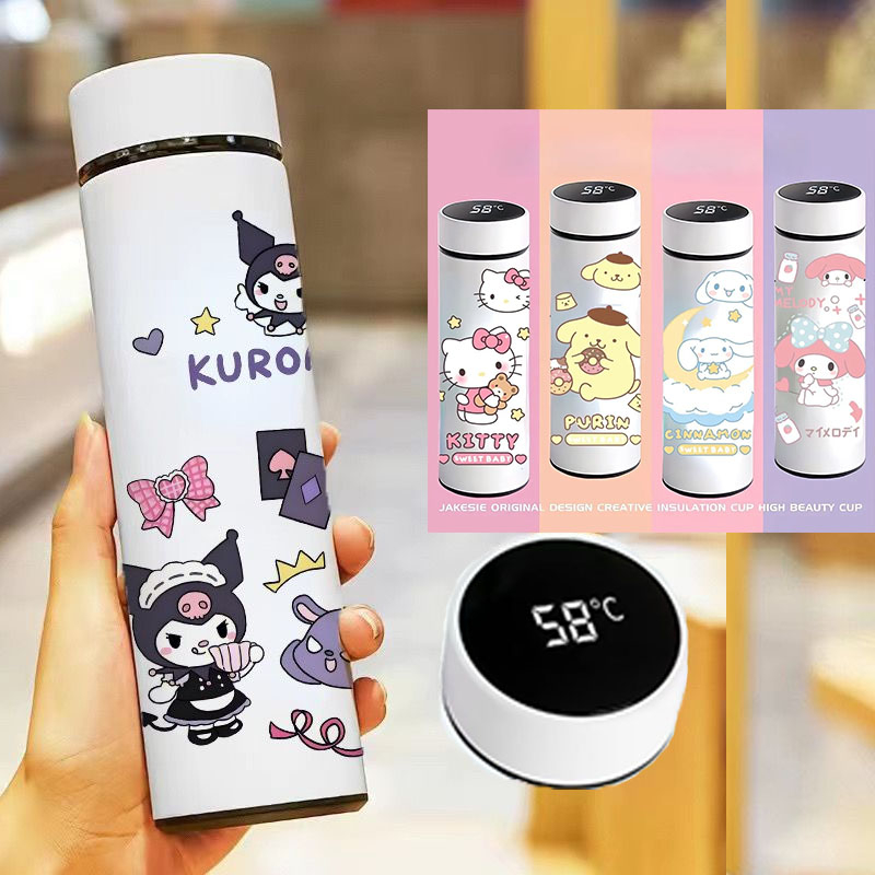 500ML Sanrio kuromi Cinnamoroll Tumbler for kids Smart Thermos Tumbler Hot and Cold Aquaflask ...