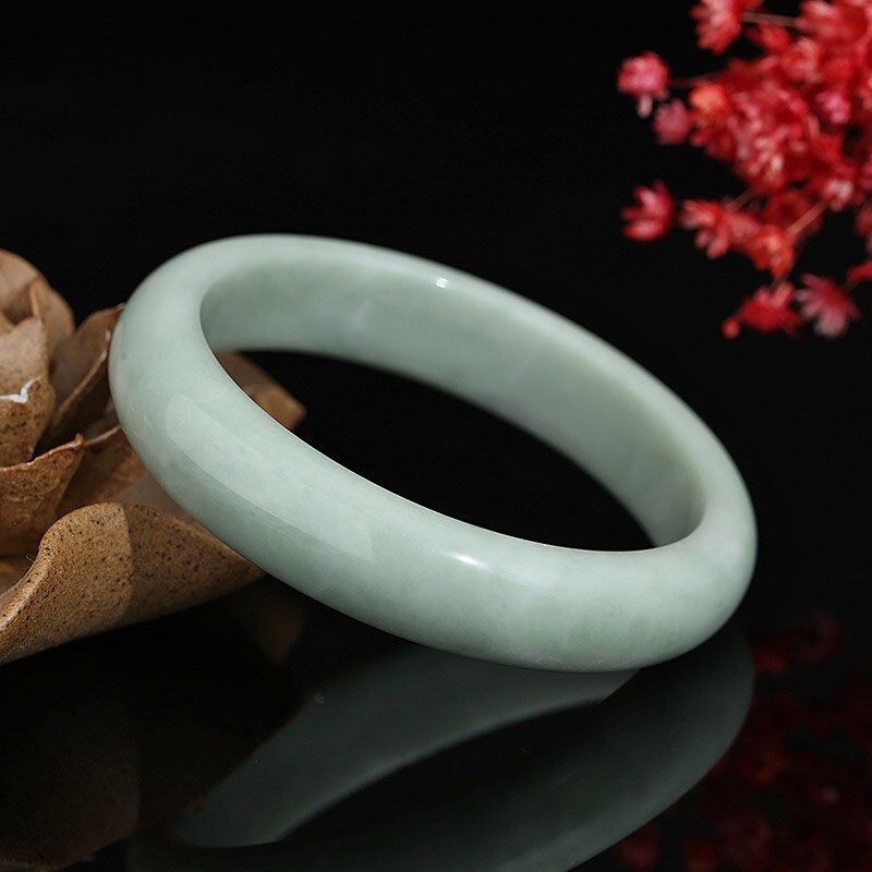 Natural Jade Bracelet Light Green Jade Guizhou Jade Green Jade Smooth ...