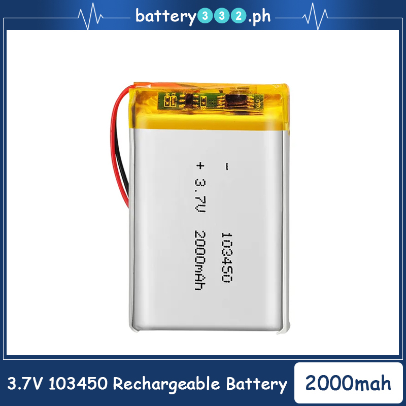 3.7V 2000mAh 103450 Rechargeable Lithium Polymer Battery For Bluetooth ...