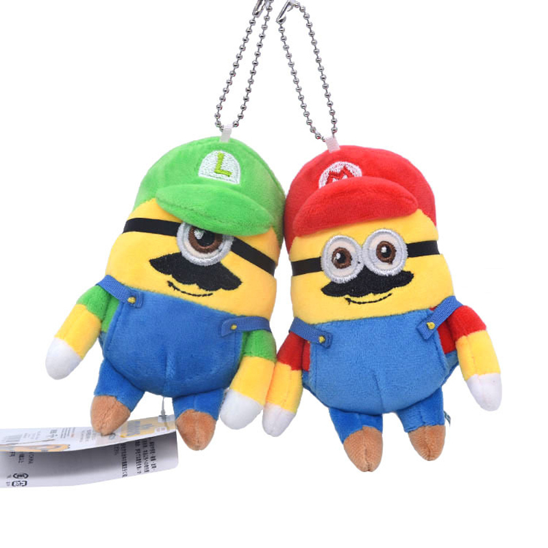 12cm Despicable Me Anime Figure Dave Phil Minions Cosplay Mario Luigi ...