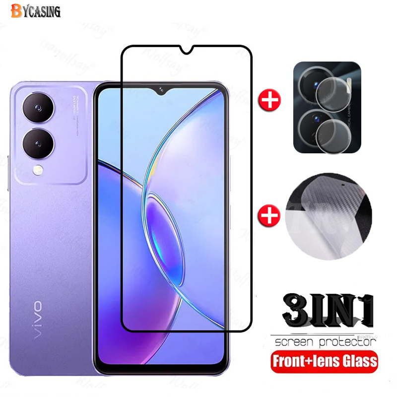 3-IN-1 9D Full Screen Protector for VIVO Y03 Y04 Y29 Y18 Y19s Y28 Y17s Y27 Y36 Y15S Y15A Y16 Y35 ...