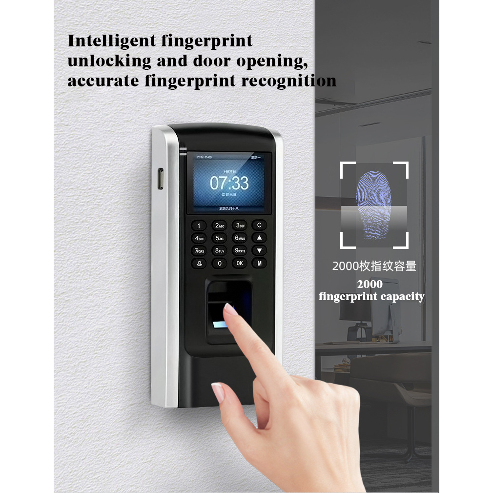 F8 Fingerprint Biometric Access Control Keypad Time Attendance Access ...