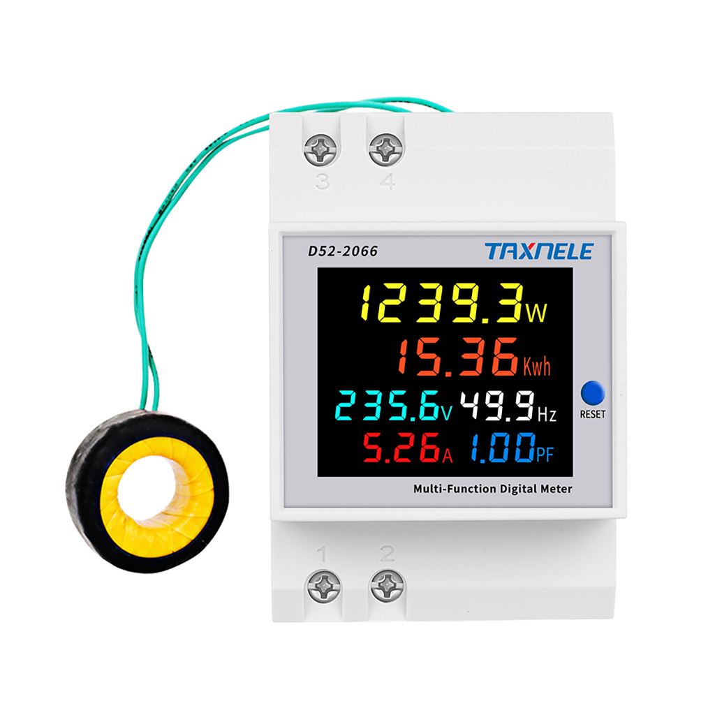 TAXNELE D52-2066 6IN1 AC monitor 220V 100A Voltage Current Power Factor ...