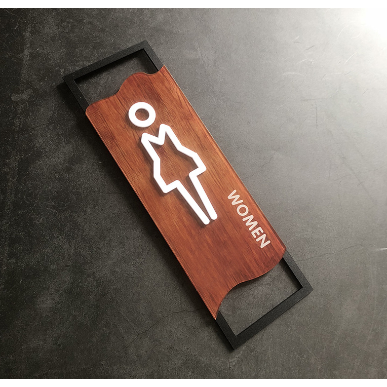【JiuJiu】Bedroom Bathroom Door Signs Imitation Wood Toilet Sign House ...