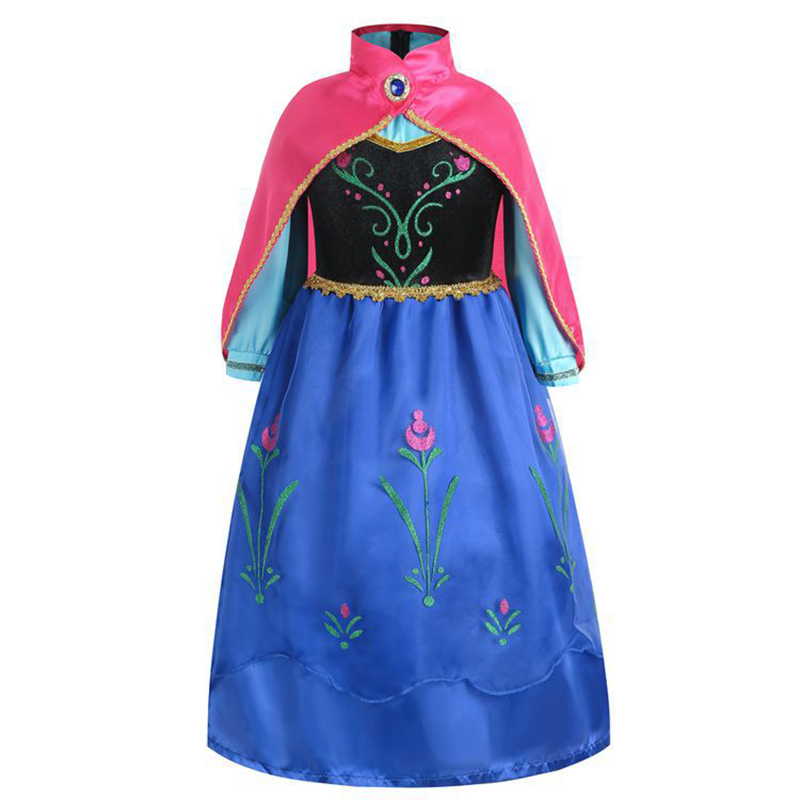 Kids Girls Frozen Dress Costume Princess Anna Elsa Disney Princess ...