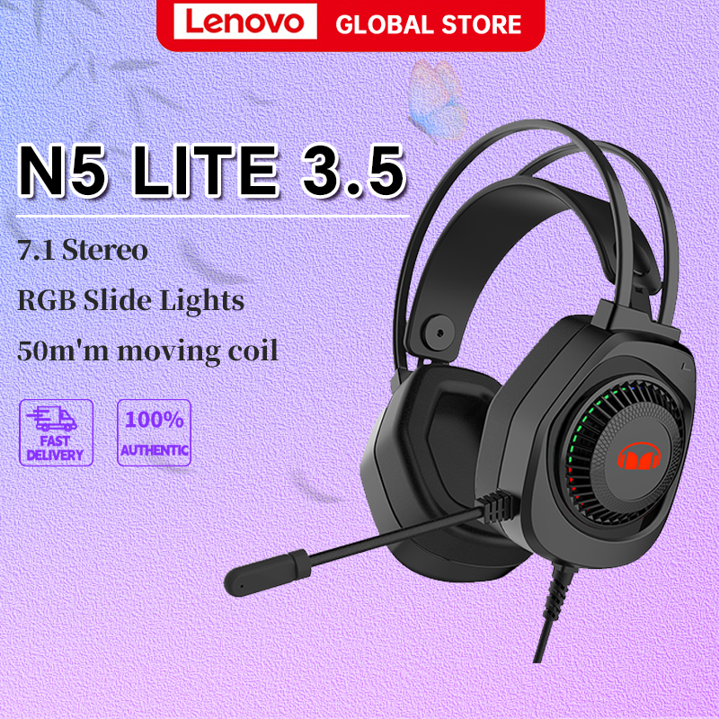 Lenovo*Monster N5 Over-Ear Gaming Headphones With Noise Reduction Mic ...
