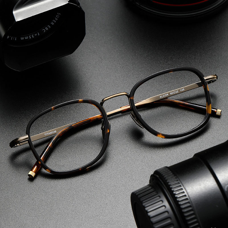 Fashion Plate Pure Titanium Optical Glasses Frame Women Men Vintage ...