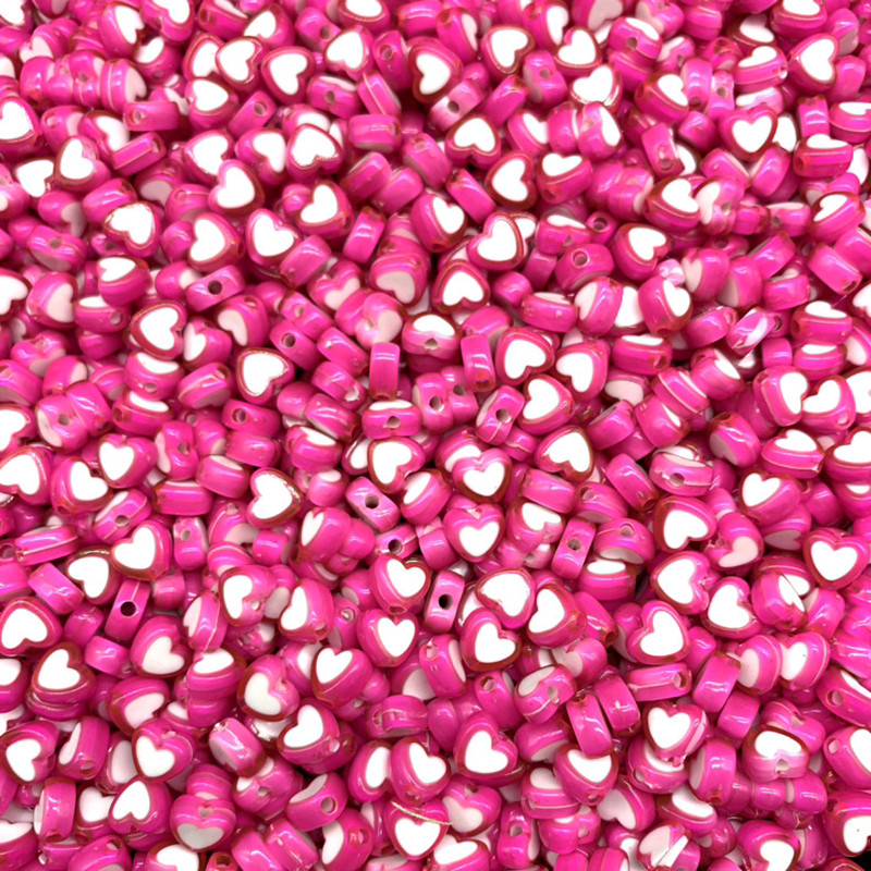 50Pcs/Pack 8mm heart-shaped acrylic beads for DIY jewelry making ...