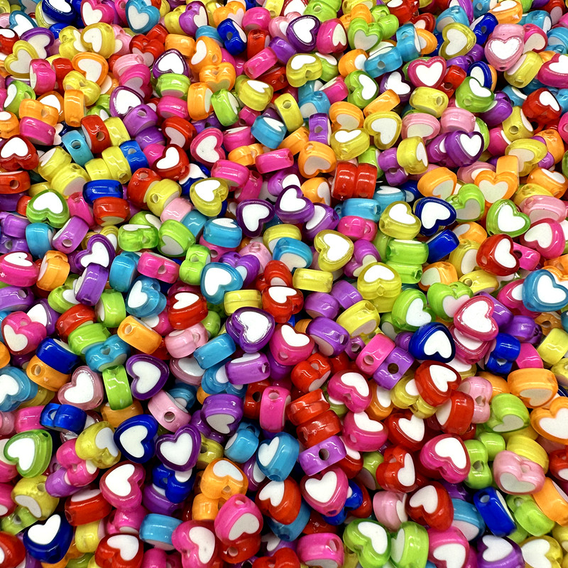 50Pcs/Pack 8mm heart-shaped acrylic beads for DIY jewelry making ...