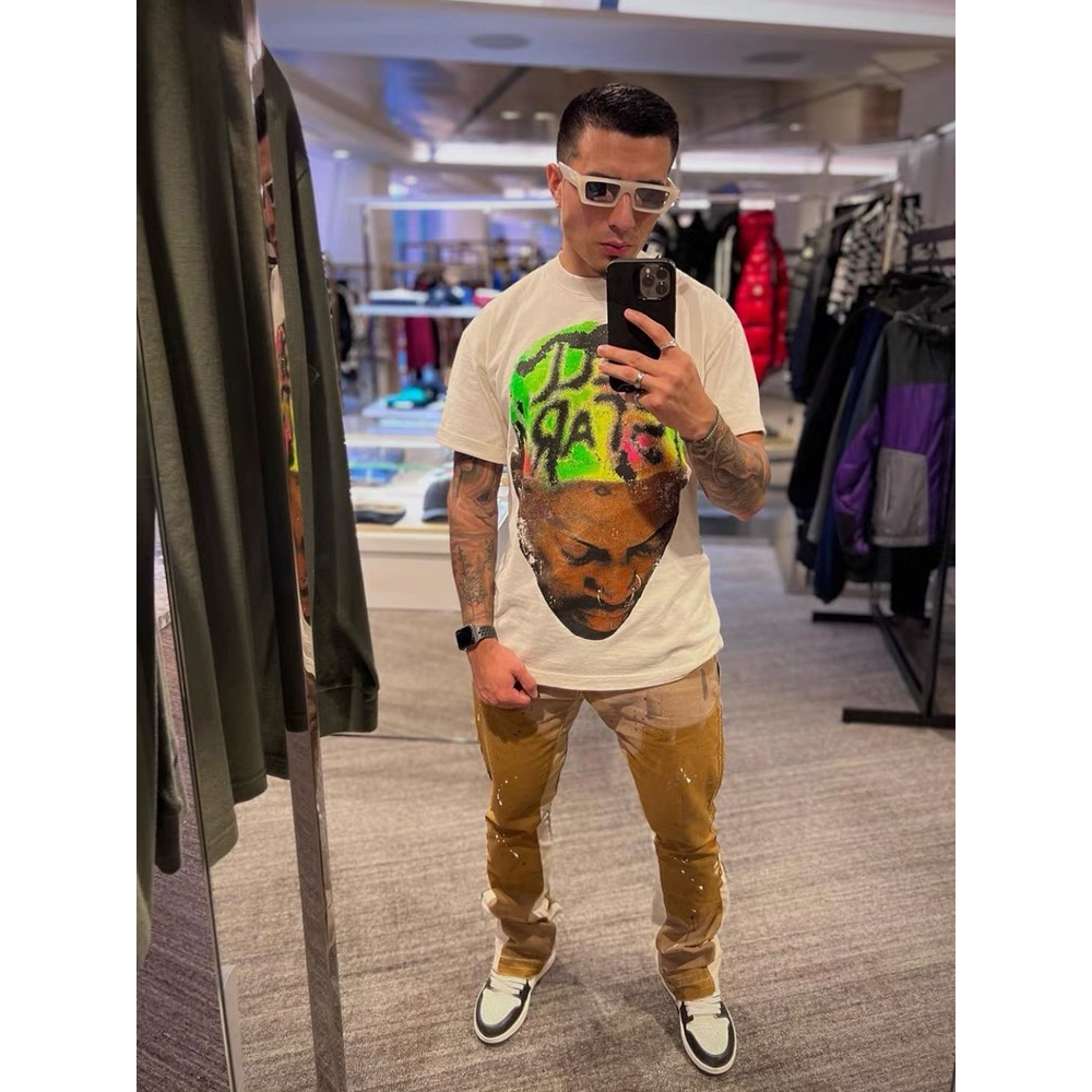 Hellstar Tee The Worm Rodman Head Print Fashion High Street Popular ...
