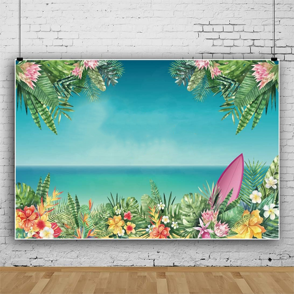 7x5ft Summer Aloha Beach Photography Backdrop Tropical Floral Palm ...