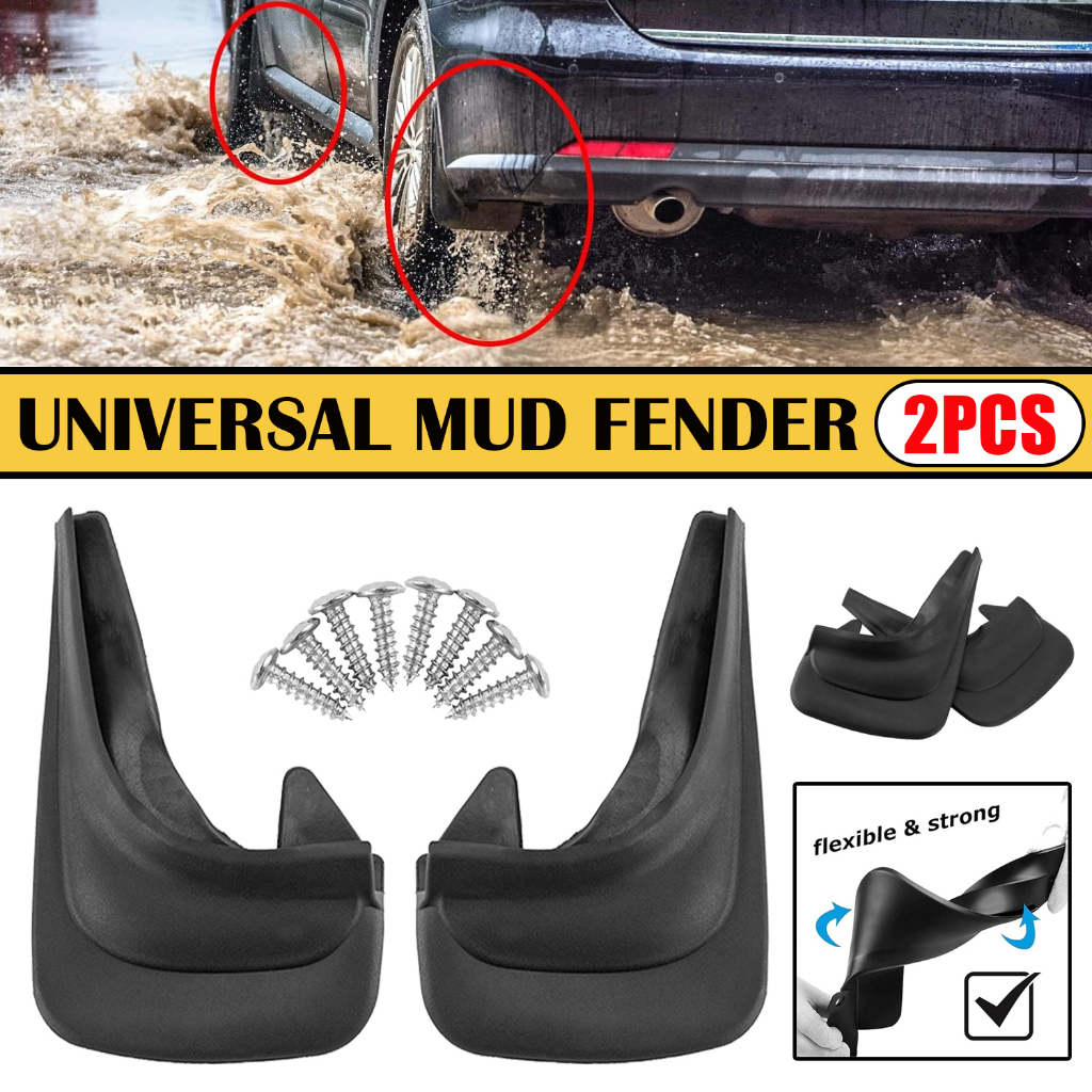 2PCS Universal Flexible Mud Flaps splash guard Front/Rear Mudguard ...