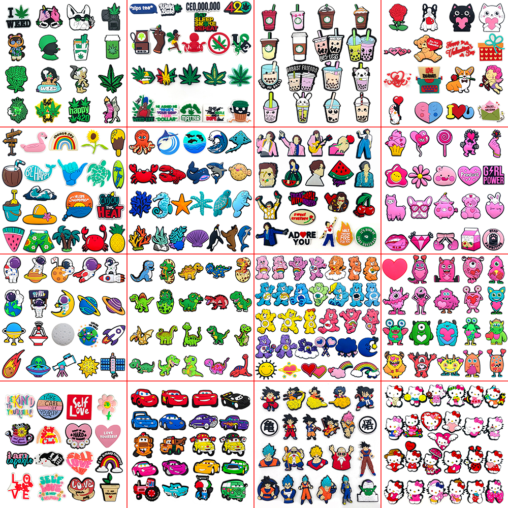 16Sets Shoe Charms PVC Decorations Cartoon Charms with Button | Shopee ...