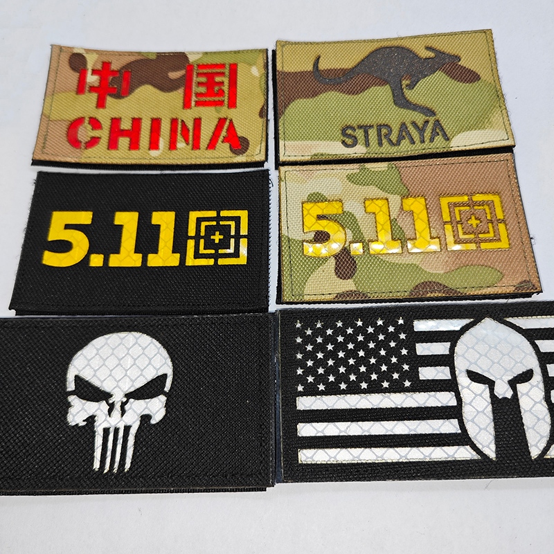Ir Reflective Velcro Laser Engraving Cloth Sticker Punisher Skull ...