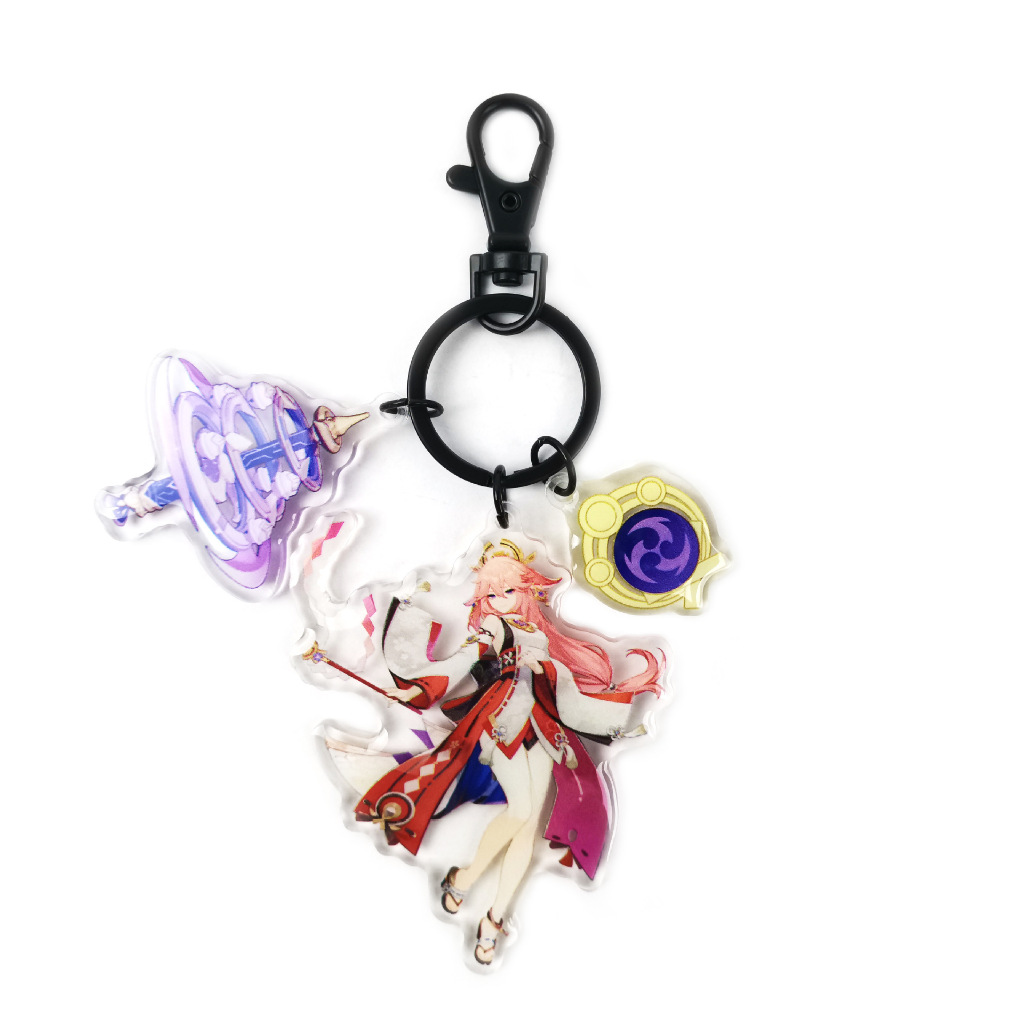 3 in 1 Genshin Impact Keychain Furina Wriothesley Character 3 in1 ...