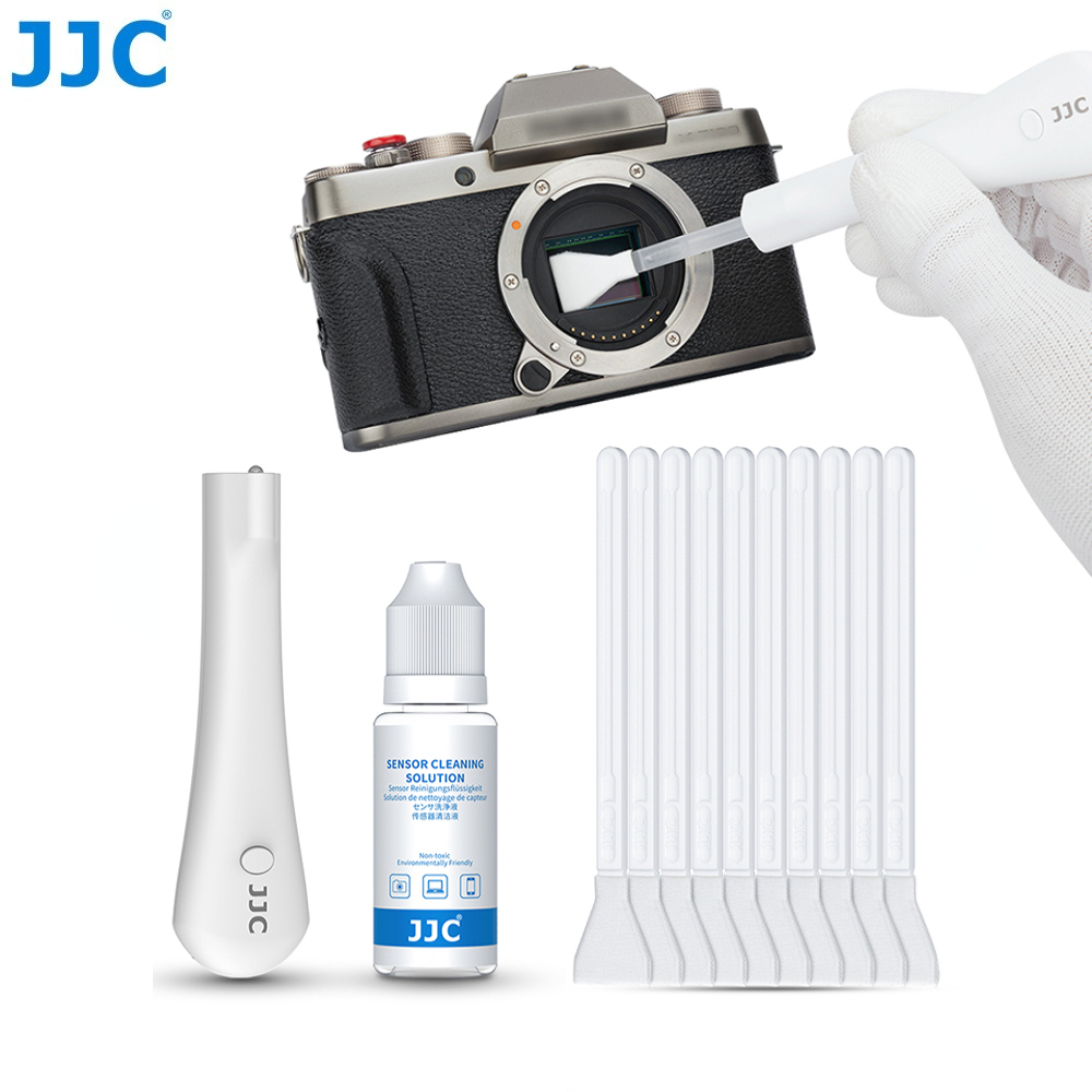 JJC CL-AS10K2 APS-C Frame Sensor CCD CMOS Cleaning Tools Kit with LED Lighting Handle Sensor ...