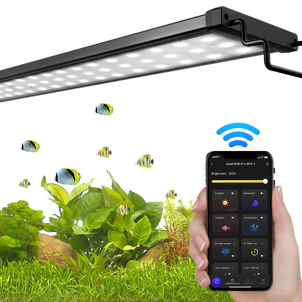 RGB Aquarium Light for 45-60cm tank Bluetooth LED Light App Control ...