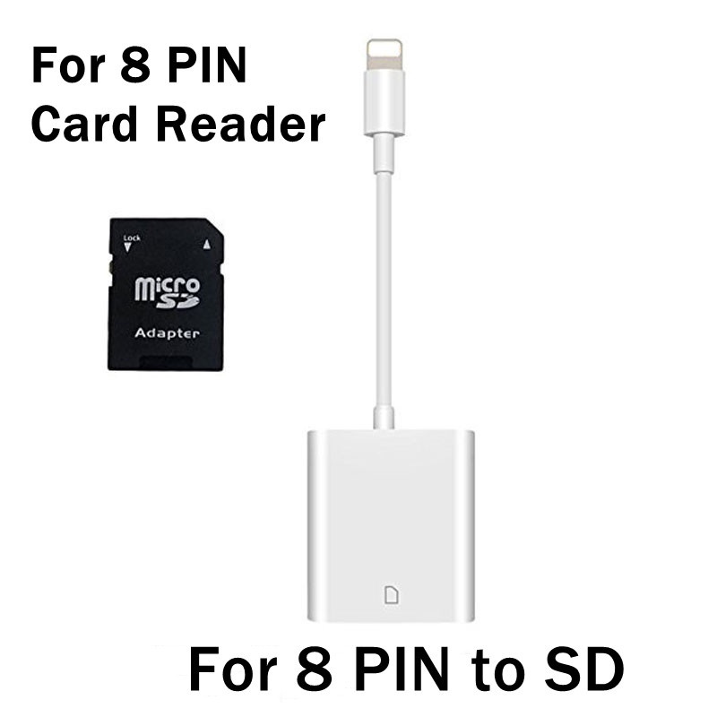 8PIN to SD OTG Card Reader interface Memory Cards Use No APP Need For ...