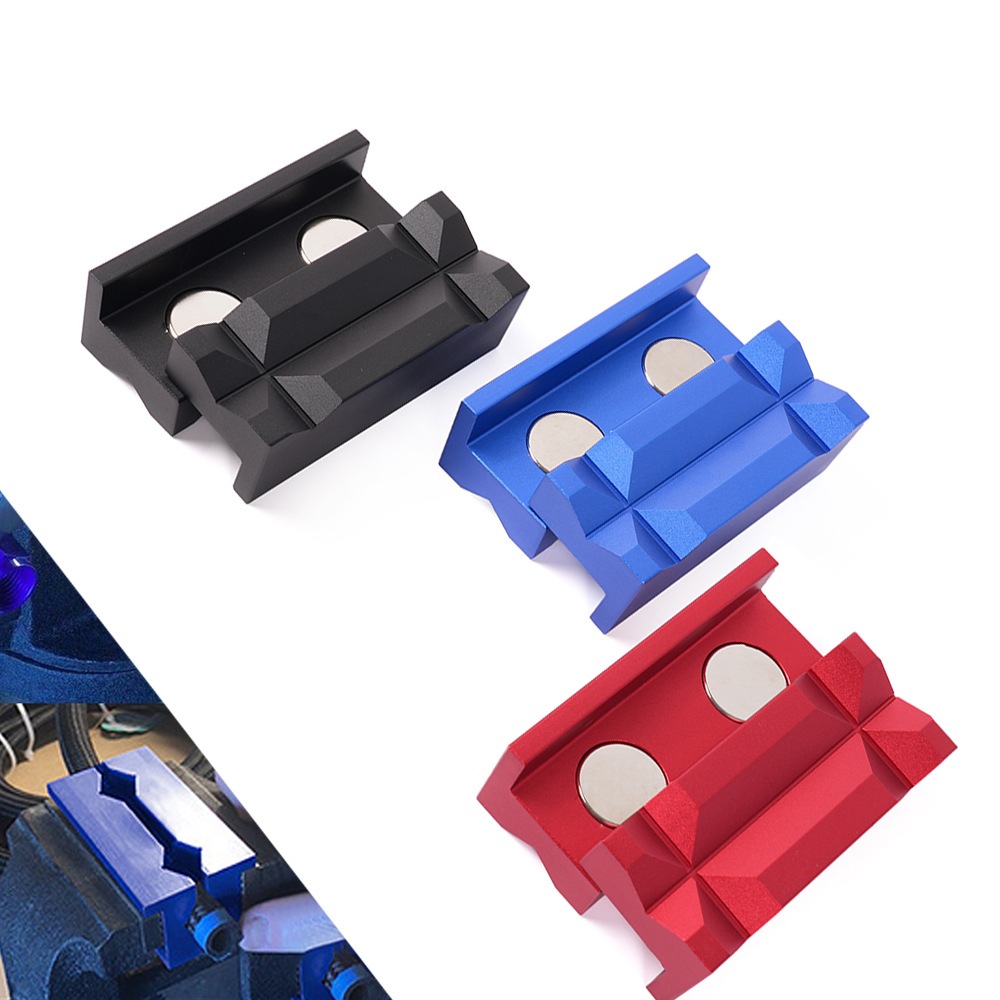 1 Set Vise Jaws Pads Multi-Purpose Magnetic Billet Aluminum Vise Jaw ...