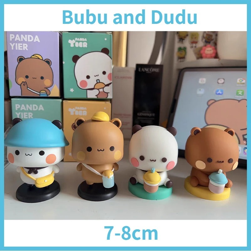 2Pcs Bubu And Dudu Anime Figure Model Cute Cartoon Panda Bear Toy Doll ...