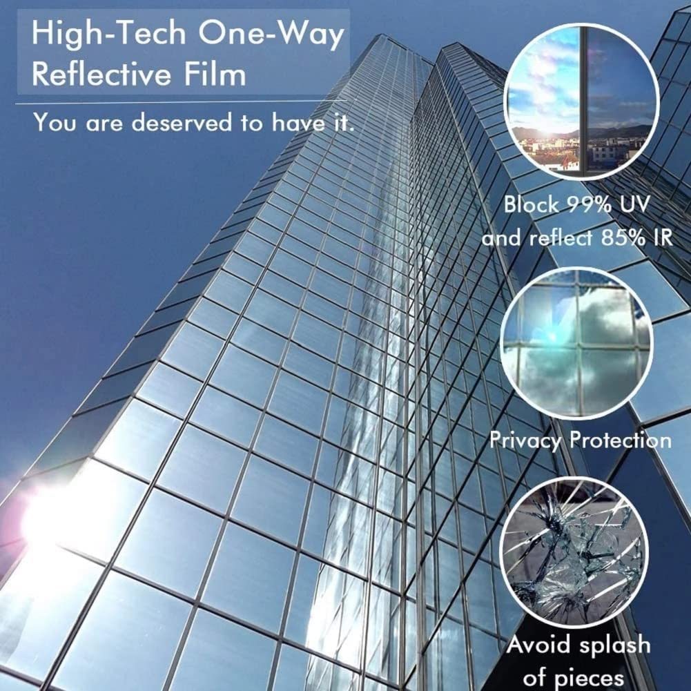 One Way Mirror Window Film Vinyl Self Adhesive Reflective Solar Film