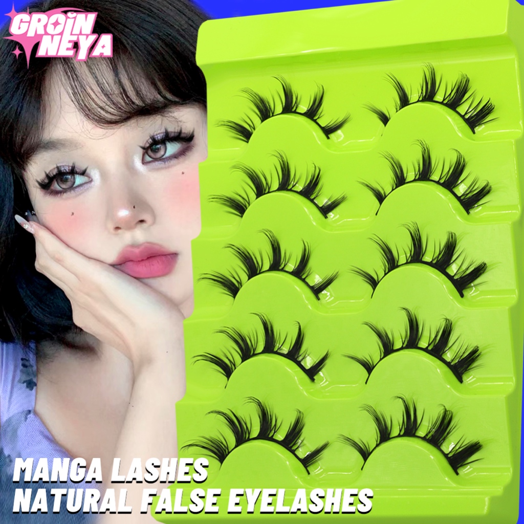 GROINNEYA Manga Lashes Soft Natural Eyelashes Thick False Eyelashes ...