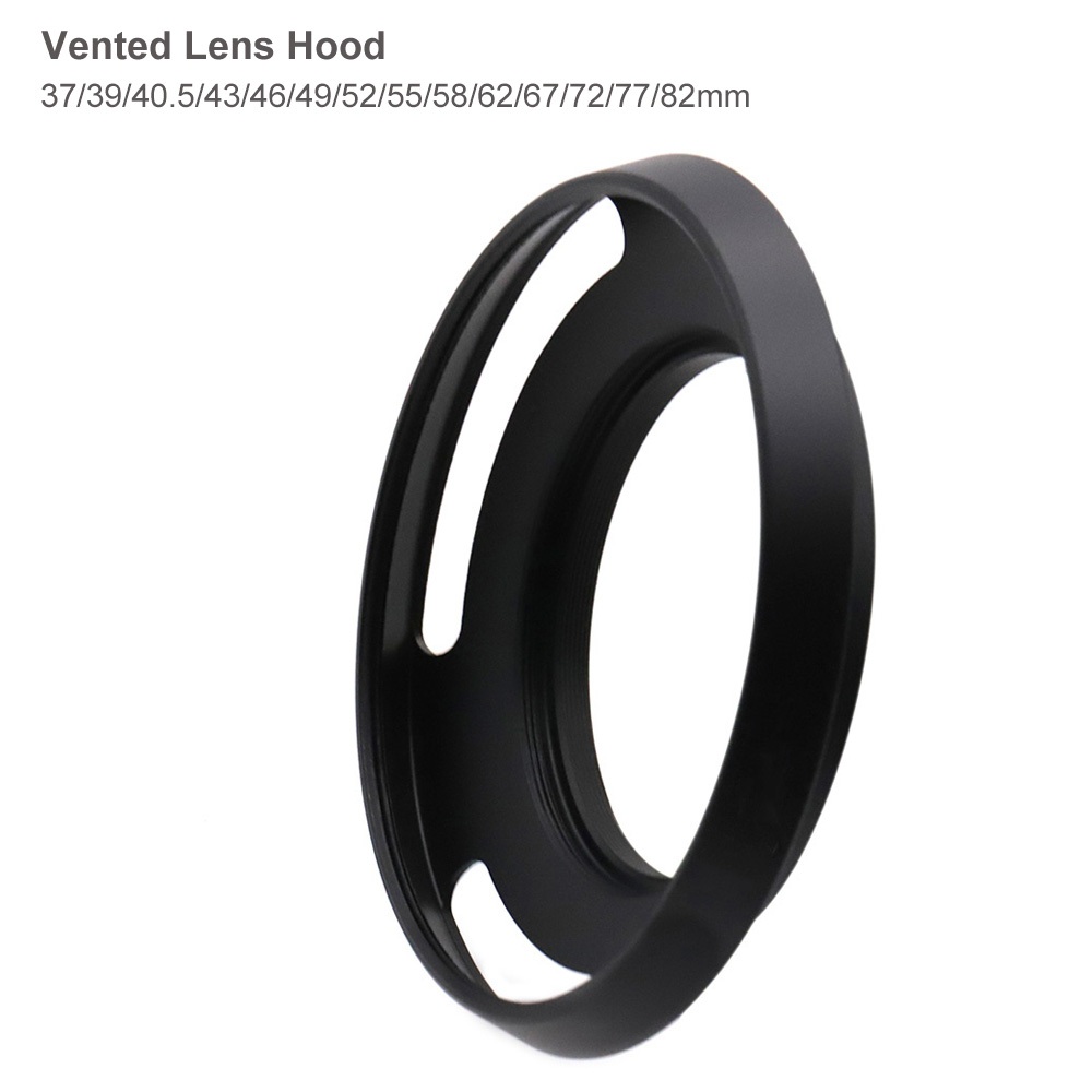Metal 37/39/40.5/46/49/52/55/58/62/67/72/77/82mm Universal Curved Vented Lens Hood Shaded ...