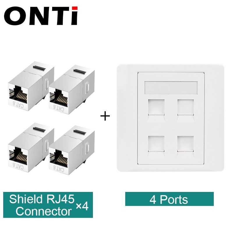 ONTi Keystone Jack Wall Plate 86 Type 1/2/3/4 Port Networking Socket Panel With CAT5E CAT6/6A/7 ...
