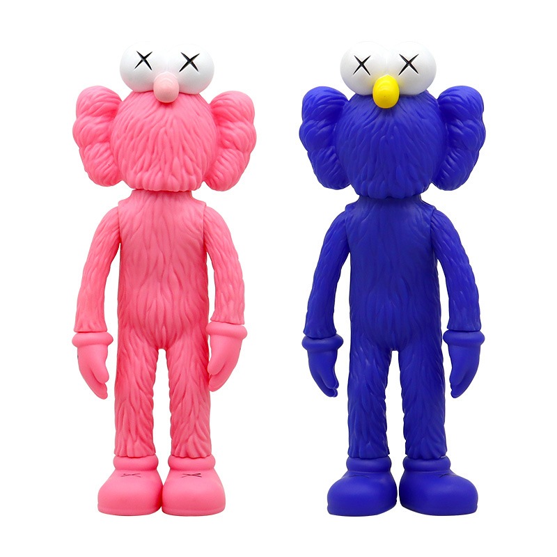 28cm Sesame Street Anime Figure KAWS Elmo XX Eyes PVC Action Figures ...