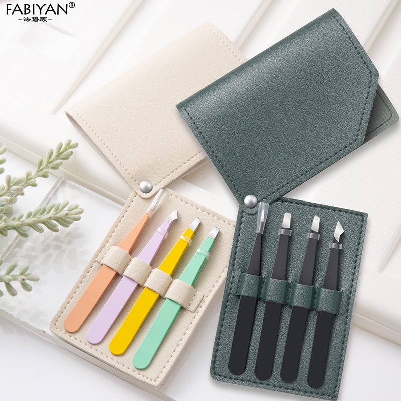 4Pcs/Set Eyebrow Tweezers Hairs Puller Stainless Steel Hair Removal ...