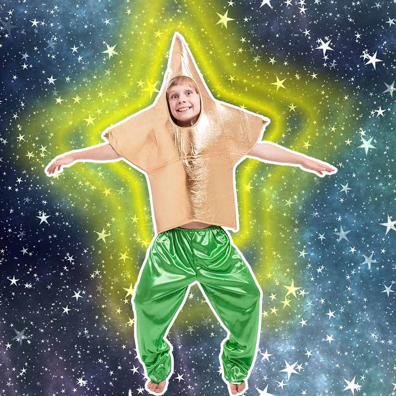 Golden Five-pointed Star Costume for Kids Funny Cosplay Clothing for ...