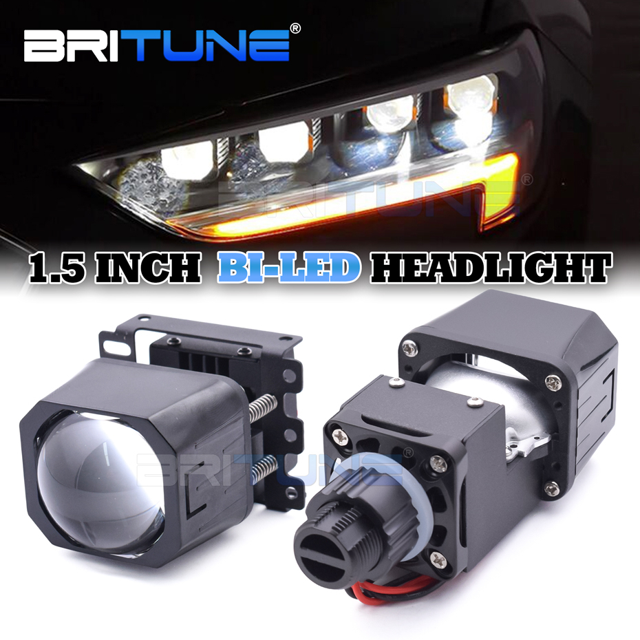 Matrix LED Headlight 1.5 Inch Bi-LED Mini Projector Lamp Car LED ...