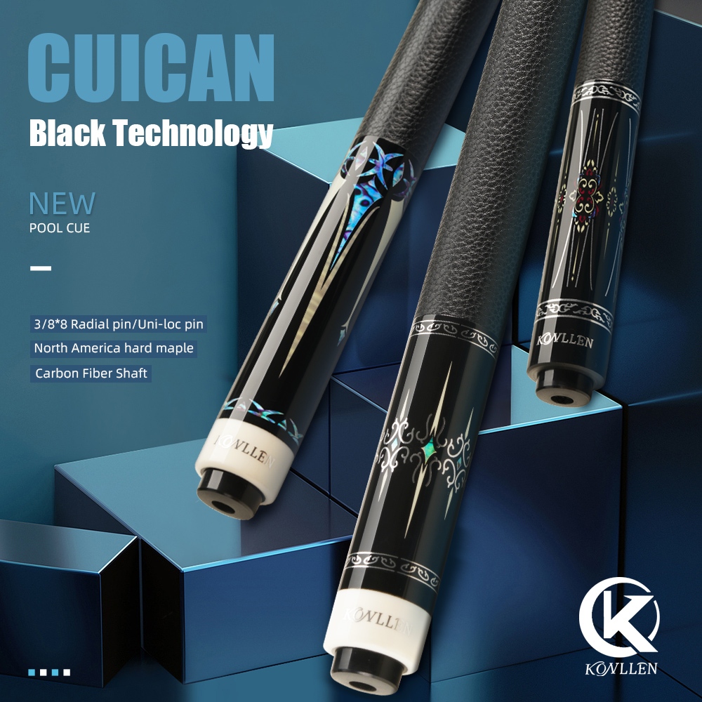 Pool Cue stick KONLLEN Billiard New laser series Carbon Fiber Pool Cue ...
