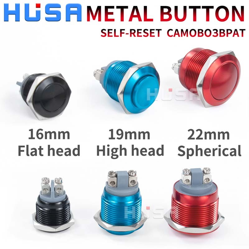 1NO 16 19 22mm Momentary metal push button switch 1NO screw terminal ...