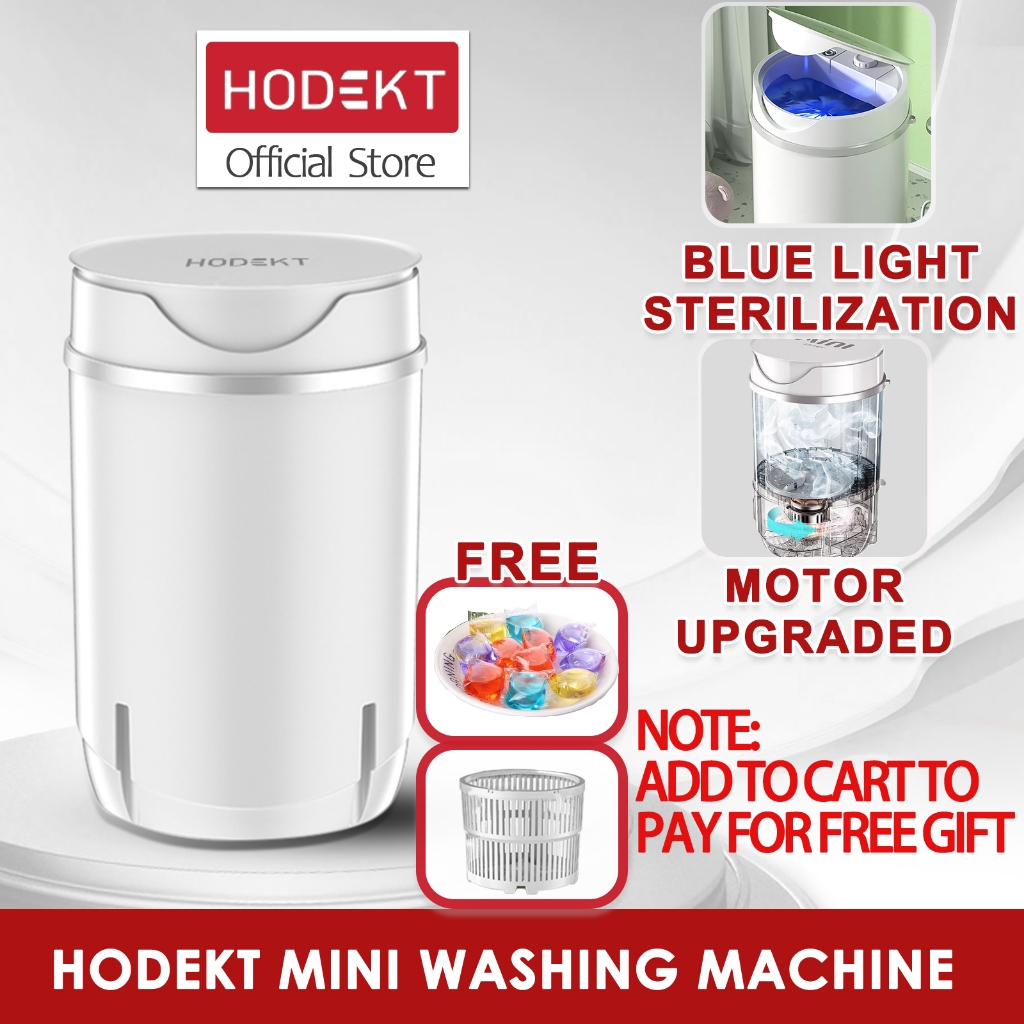 HODEKT Mini Portable Washing Machine With Dryer Blue Light ...